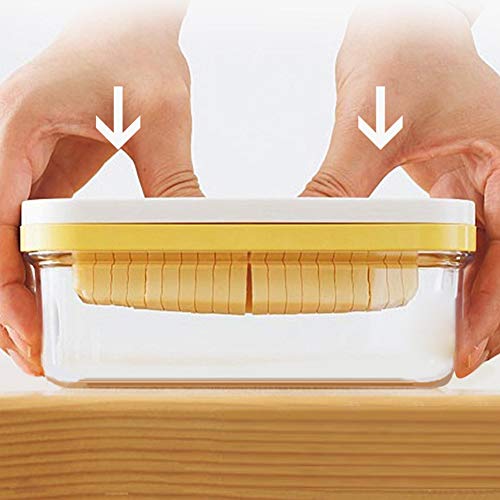 Butter Case Butter Dish Butter Box Keeper with Bamboo Lid,Butter Keeper Container Sealing With Lid Rectangle Food Storage Home