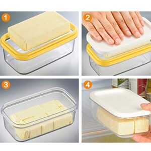 Butter Case Butter Dish Butter Box Keeper with Bamboo Lid,Butter Keeper Container Sealing With Lid Rectangle Food Storage Home