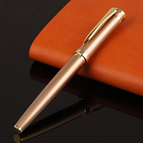 Personalized Quality Full Metal Ball Point Black Ink Pen- Free Engraving (Gold/Gold)