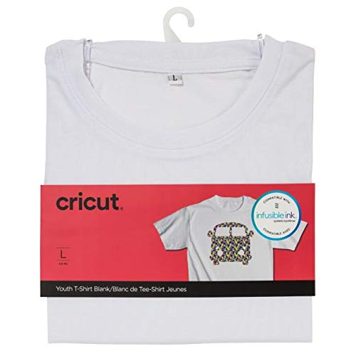 Cricut Youth T-Shirt Blank, Crew Neck, Large Infusible Ink, White