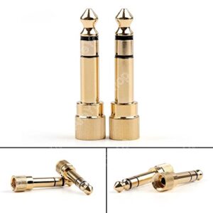 24 pcs adapter brass gold 1/4" 6.35mm to 3.5mm plug stereo audio headphone screw m