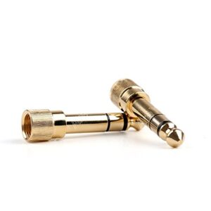 24 Pcs Adapter Brass Gold 1/4" 6.35mm to 3.5mm Plug Stereo Audio Headphone Screw m