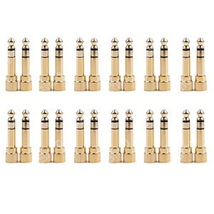 24 Pcs Adapter Brass Gold 1/4" 6.35mm to 3.5mm Plug Stereo Audio Headphone Screw m