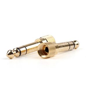 24 Pcs Adapter Brass Gold 1/4" 6.35mm to 3.5mm Plug Stereo Audio Headphone Screw m