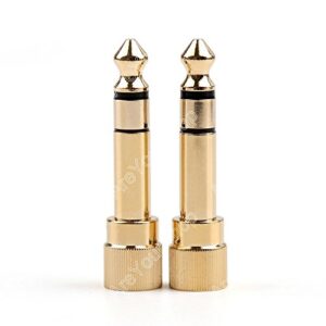 24 Pcs Adapter Brass Gold 1/4" 6.35mm to 3.5mm Plug Stereo Audio Headphone Screw m