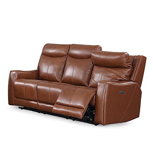 Steve Silver Natalia Recliner Coach Sofas, 82.5" L x 39" W x 42" H, Caramel Leather