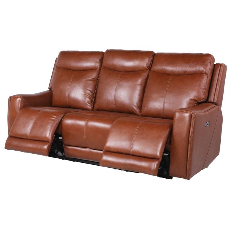 Steve Silver Natalia Recliner Coach Sofas, 82.5" L x 39" W x 42" H, Caramel Leather