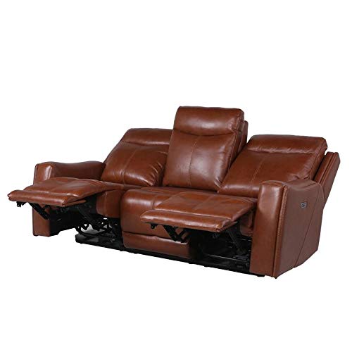 Steve Silver Natalia Recliner Coach Sofas, 82.5" L x 39" W x 42" H, Caramel Leather