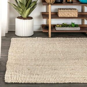 JONATHAN Y NRF102B-3 Pata Hand Woven Chunky Jute Light Ivory 3 ft. x 5 ft. Area-Rug, Farmhouse, Easy-Cleaning, for Bedroom, Kitchen, Living Room,