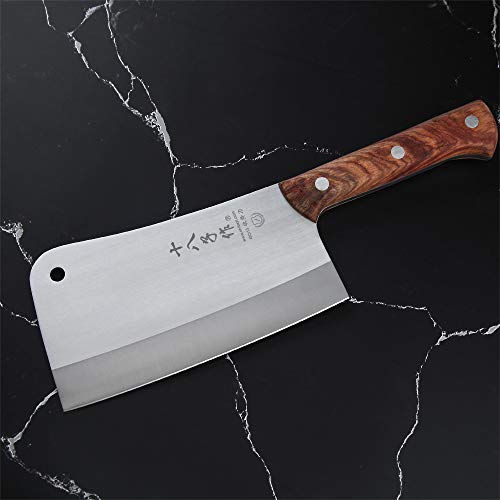 Heavy Duty Heft Cleaver SHI BA ZI ZUO Butcher Knife for Chopping Bones Sturdy Kitchen Knife