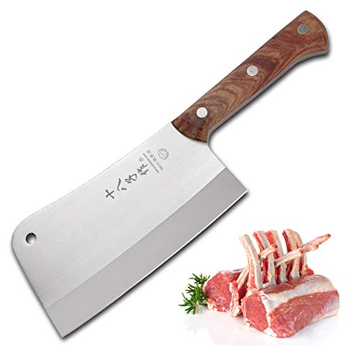 Heavy Duty Heft Cleaver SHI BA ZI ZUO Butcher Knife for Chopping Bones Sturdy Kitchen Knife