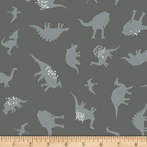 art gallery fabrics art gallery esoterra dinomania subtle fabric, grey