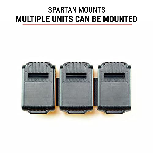 Spartan Mount for DeWalt 20V Battery - 1 Mount, 3 Battery Slots, Wall Mount Storage Rack for Batteries, Cordless Drill and Power Tool Organizer, Garage Organization