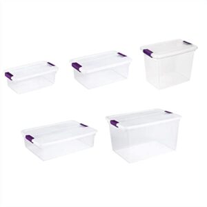 sterilite 17531712 clearview storage box with latched lid - 15 qt. 17"l x 11-1/8"w x 6-1/2"h - lot of 12