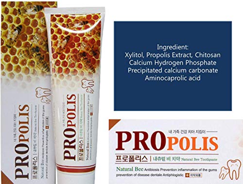 Natural Bee Propolis Toothpaste for Sensitive Teeth & Anti-Plague 6.3oz(180g) 2pcs - Korean Oral Care