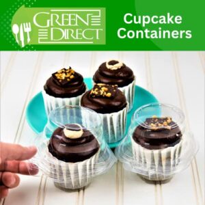 Clear Cupcake Boxes Individual Cupcake Containers | Stackable Cupcake Holder With Lid | Airtight Box Disposable Cupcake Containers | Dome Cupcake Carrier | Cupcake Holders Individual 100 Per Pack