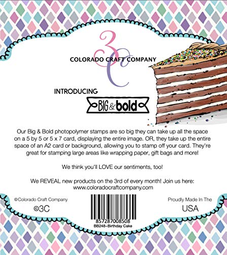 COLORADO CRAFT COMPANY Colorado Clear Stamp Bday, Birthday Cake-Big & Bold