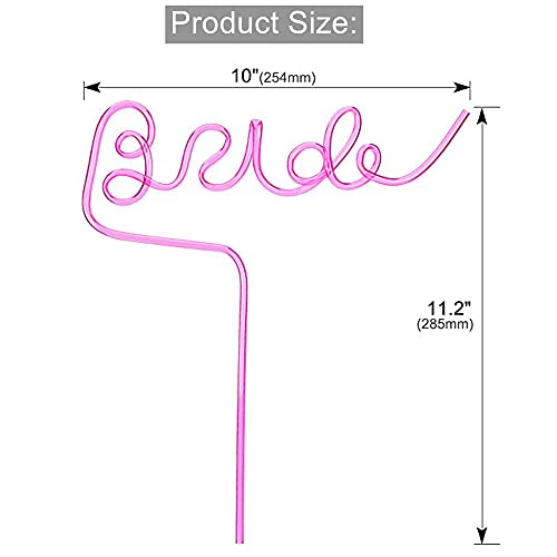 DmHirmg Bride Straw,Large Plastic Pink Bride Drinking Sipping Straw Reusable Letter Drinking Straw for Bridal Wedding Shower Bachelorette Hen Party Decoration Bride to Be Gift Party Supplies Favor