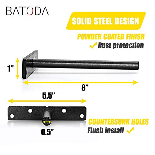 BATODA - 6" Floating Shelf Bracket Heavy Duty – Solid Steel Blind Shelf Supports - Hidden Brackets for Floating Wood Shelves - Screws and Wall Plugs Included (8 Inch Rod, 6)