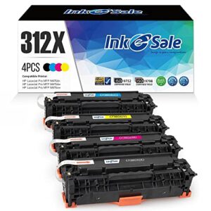 ink e-sale remanufactured toner cartridge replacement for hp 312a 312x (4-pack) cf380x cf381a cf382a cf383a use for laserjet pro mfp m476dn m476dw m476nw printer