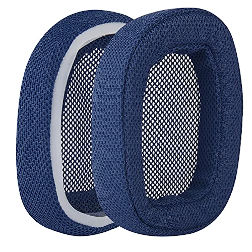 Geekria QuickFit Mesh Fabric Replacement Ear Pads for Logitech G433 G233 G PRO Headphones Earpads, Headset Ear Cushion Repair Parts (Blue)