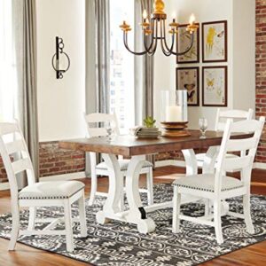 Signature Design by Ashley Valebeck Vintage Farmhouse Cushioned Dining Chair, 2 Count, Whitewash