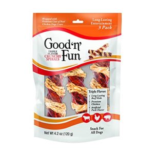 good'n'fun crunchy spirals beef/chicken 5 inch - 3ct