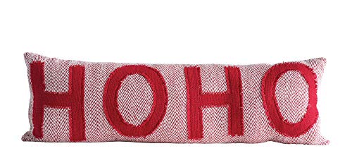 Creative Co-Op Ho Cotton Woven Pillows, Red