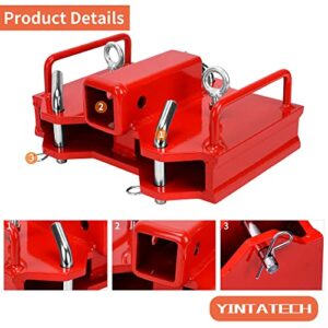 YINTATECH 2" Trailer Hitch Receiver for Dual Pallet Forks, Forklift 2" Insert Towing Adapter Attachment