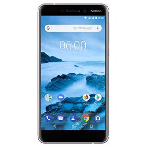 nokia 6.1 ta-1045 32gb unlocked gsm 4g lte android phone w/ 16mp camera - white/iron (renewed)