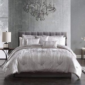 riverbrook home turin comforter set, king, silver, 7 piece set