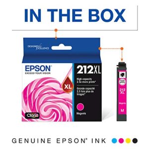 EPSON T212 Claria -Ink High Capacity Magenta -Cartridge (T212XL320-S) for Select Epson Expression and Workforce Printers