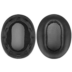 Geekria QuickFit Replacement Ear Pads for Sony MDR-1AM2, MDR-1AM2/B Headphones Ear Cushions, Headset Earpads, Ear Cups Repair Parts (Black/Plastic Ring)