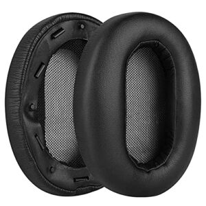 Geekria QuickFit Replacement Ear Pads for Sony MDR-1AM2, MDR-1AM2/B Headphones Ear Cushions, Headset Earpads, Ear Cups Repair Parts (Black/Plastic Ring)