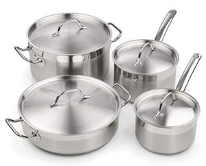 cooks standard professional stainless steel cookware set 8pc, 8 pc, silver