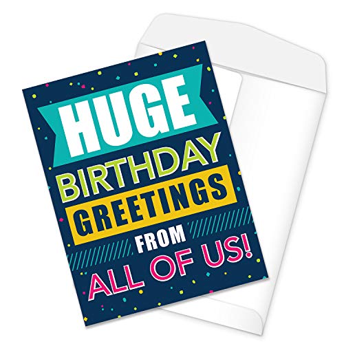 Canopy Street Big Birthday Card from all of Us / 8.5 x 11 Large Greeting Card