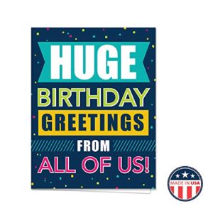 Canopy Street Big Birthday Card from all of Us / 8.5 x 11 Large Greeting Card