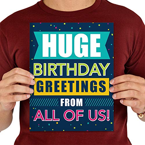 Canopy Street Big Birthday Card from all of Us / 8.5 x 11 Large Greeting Card