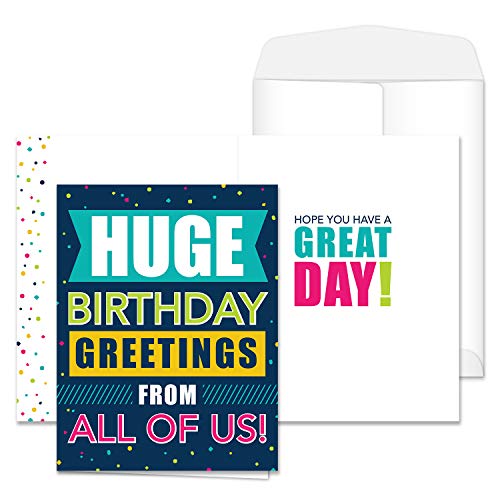 Canopy Street Big Birthday Card from all of Us / 8.5 x 11 Large Greeting Card