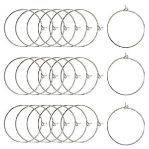 jialeey 100pcs wine glass charm rings 25mm silver plated open jump ring earring beading hoop for jewelry making wedding birthday party festival favor