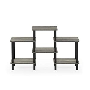 furinno turn-n-tube diy multipurpose combination rack, french oak grey/black