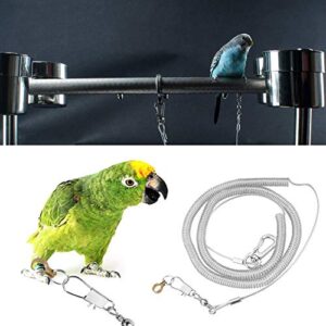 aynefy 6m bird flying rope parrot bird anti-bite outdoor flying training traveling walking rope pet bird leash kits random color (foot ring dia. 6.5mm)