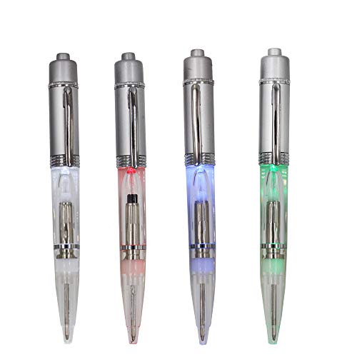 4PCS PACK LED Light up Ballpoint Pen 2 in 1 LED Pen light - Glowing ballpoint pen Lighting in the Dark for Writting&Reading (4PCS, WHITE/RED/BLUE/GREEN)