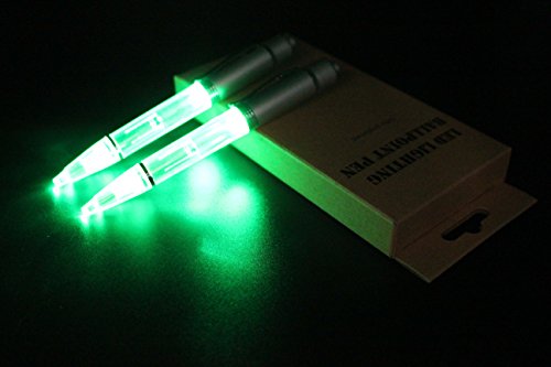 4PCS PACK LED Light up Ballpoint Pen 2 in 1 LED Pen light - Glowing ballpoint pen Lighting in the Dark for Writting&Reading (4PCS, WHITE/RED/BLUE/GREEN)