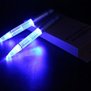 4PCS PACK LED Light up Ballpoint Pen 2 in 1 LED Pen light - Glowing ballpoint pen Lighting in the Dark for Writting&Reading (4PCS, WHITE/RED/BLUE/GREEN)