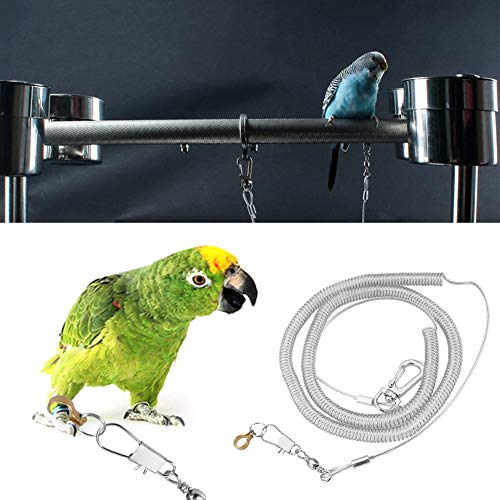 AYNEFY 6m Bird Flying Rope Parrot Bird Anti-bite Outdoor Flying Training Traveling Walking Rope Pet Bird Leash Kits Random Color (Foot Ring Dia. 8.5mm)