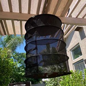 Herb Drying Rack Net Dryer 4 Layer 2ft Black W Zippers Mesh Hydroponics Mesh Collapsible Hanging Dryer Net Lights Carrying Case Indoor & Outdoor