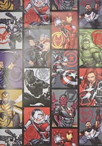 boys superhero wrapping paper - marvel hero wrapping paper - boys marvel the avengers blue wrapping paper sheets - wrapping paper for kids - wrapping paper for boys