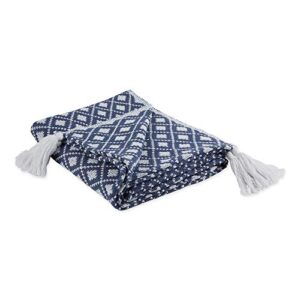 dii french blue diamond lattice throw, 50x60