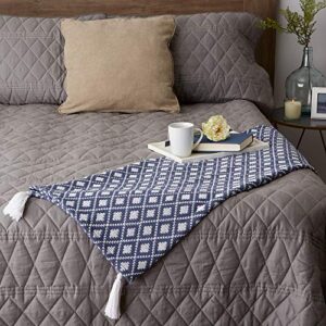 DII French Blue Diamond Lattice Throw, 50x60